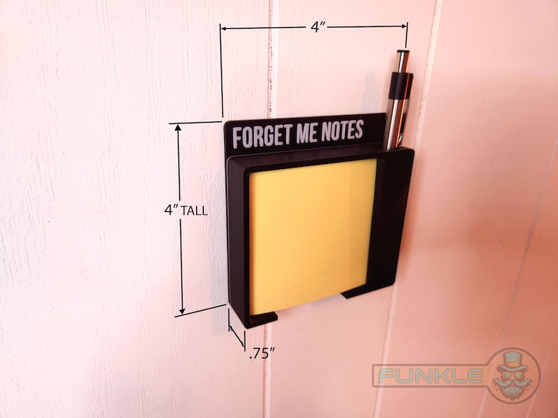 Forget Me Notes Post It Note Holder Wall Mounted Note Pad 3d Printed - Etsy