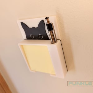 Black Cat Post-it Note Holder | Wall-mounted Cat Decor & Organizer ...