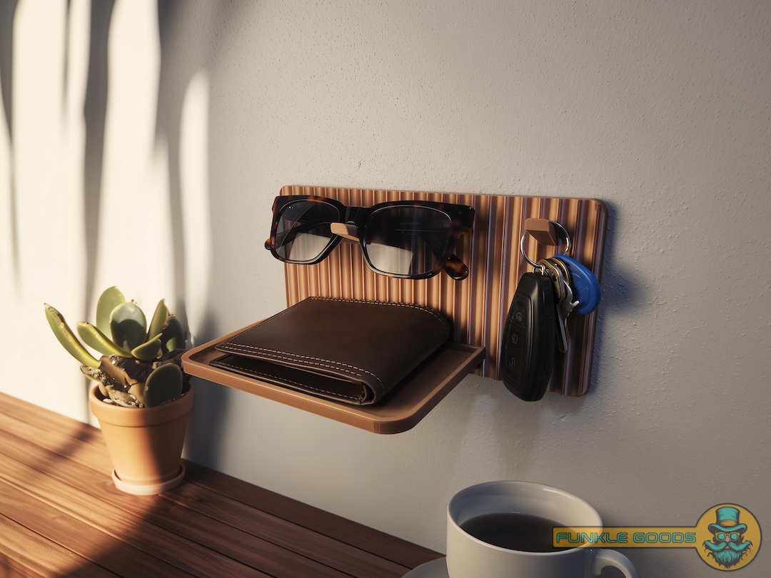 Wall‑mounted Dorm Organizer – Keys, Wallet & Glasses Shelf - Etsy