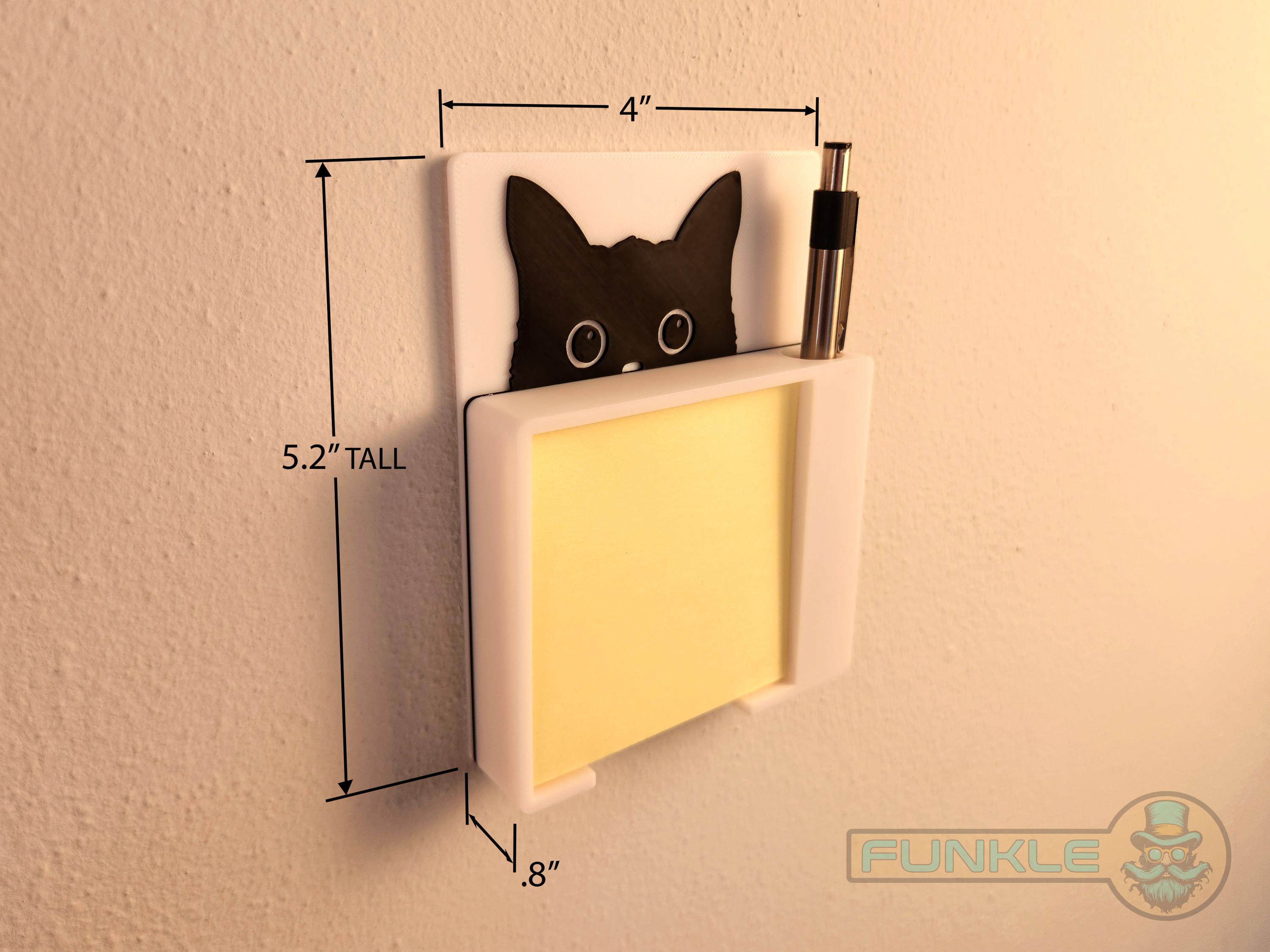 Black Cat Post-it Note Holder: Wall-mounted Desk Organizer - Etsy