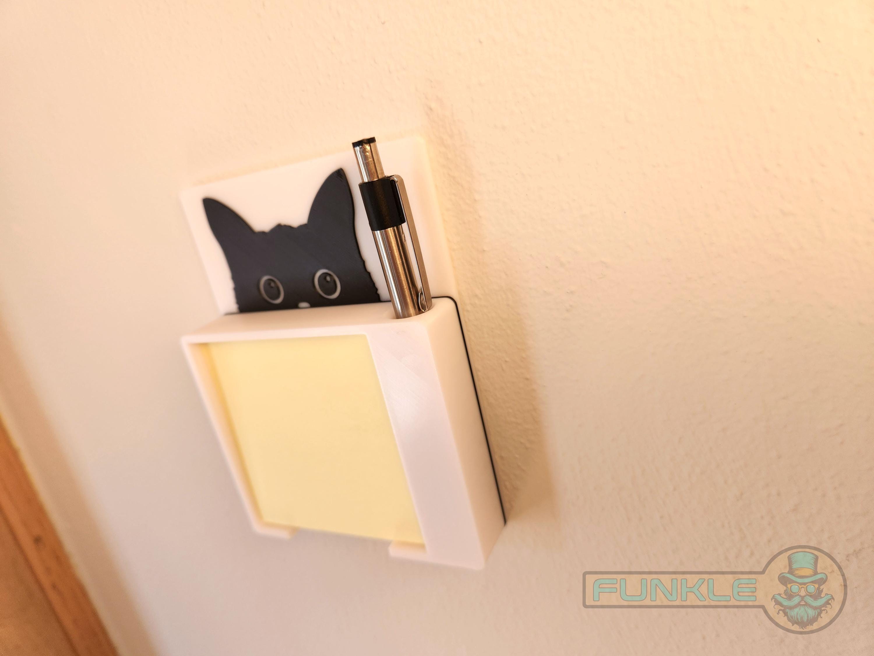 Black Cat Post-it Note Holder Wall-mounted Cat Decor & Organizer ...