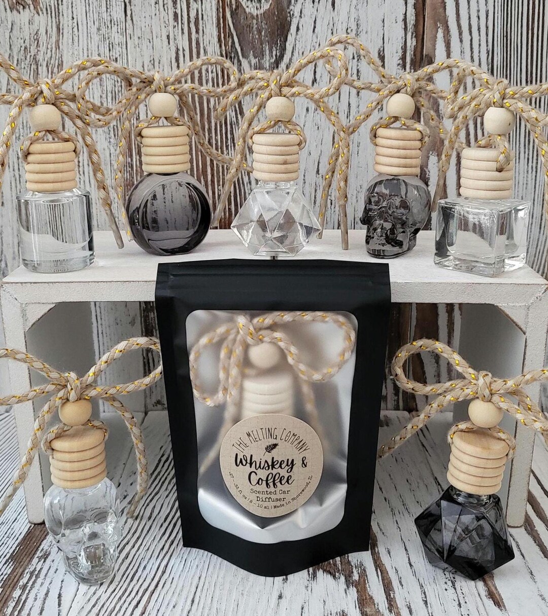 WHISKEY & COFFEE | Hanging Car Scent Diffuser | Air Freshener | 8-10 Ml ...