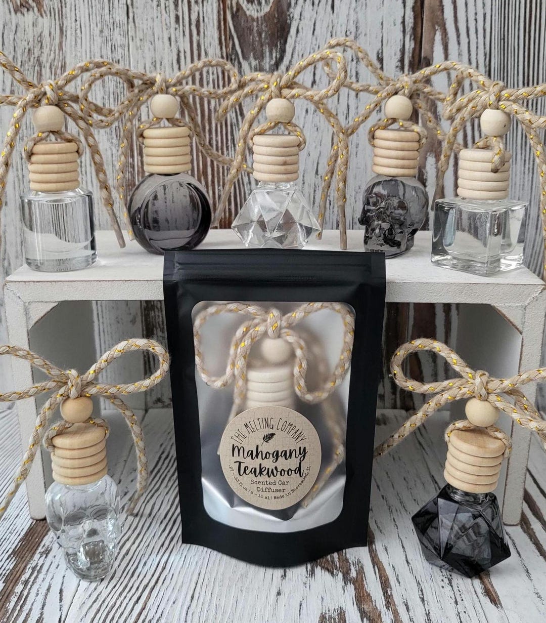 MAHOGANY TEAKWOOD | Hanging Car Scent Diffuser | Air Freshener | 8-10 ...