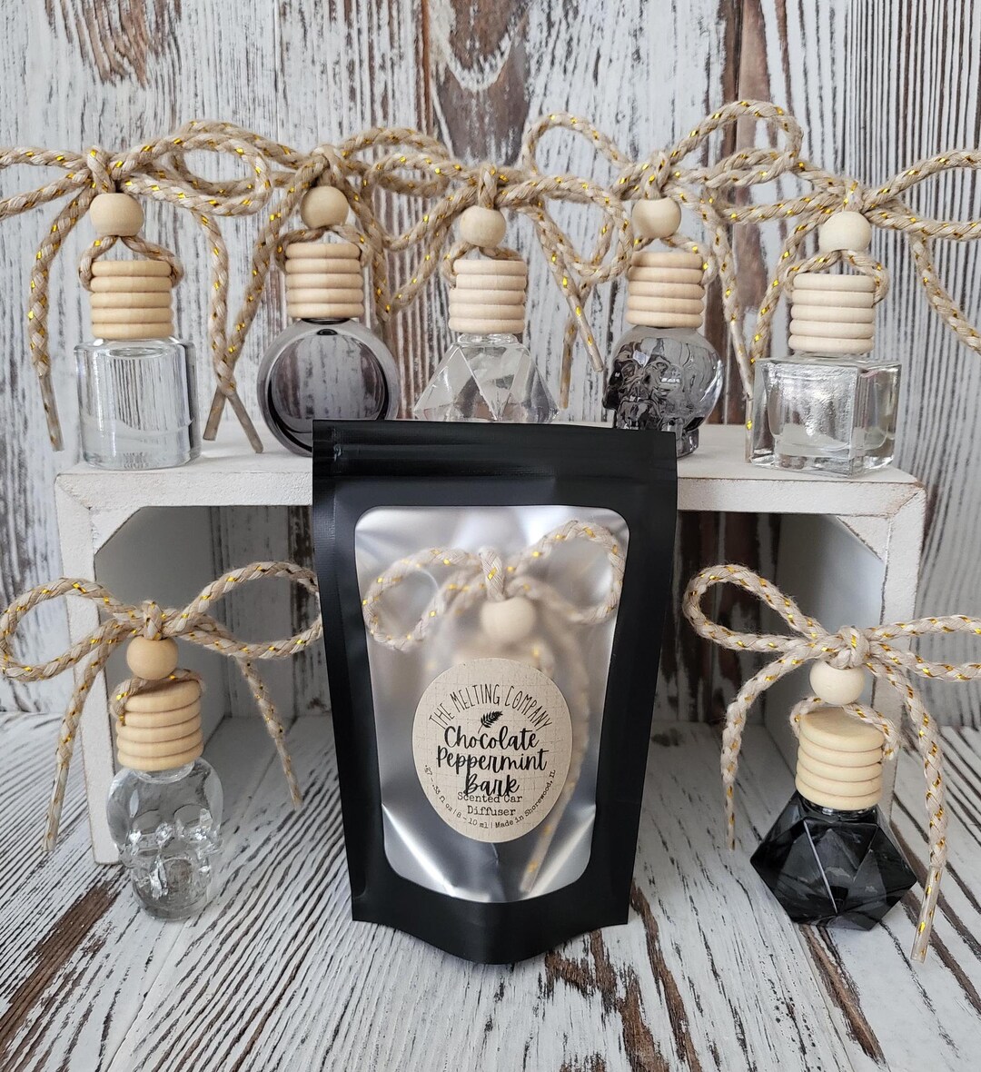 CHOCOLATE PEPPERMINT BARK | Hanging Car Scent Diffuser | Air Freshener ...