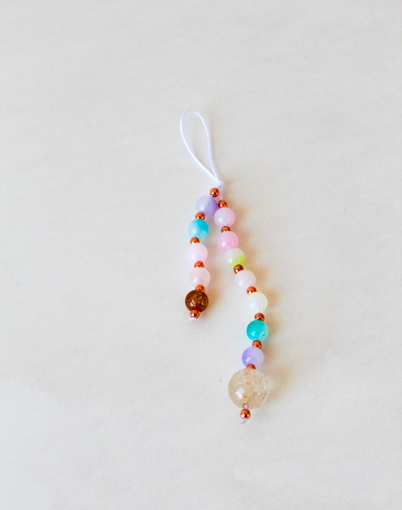 Gemstone Phone Beads, Healing Crystals Phone Chain, Pearl Beaded Phone ...