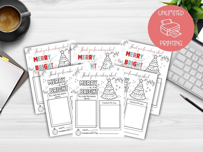 Printable Thank You for Making School Merry and Bright, Teacher ...