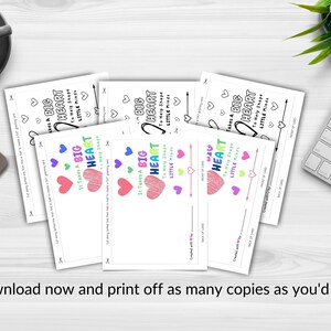 PRINTABLE It Takes a Big Heart Card, Coloring Teacher Card, Thank You ...