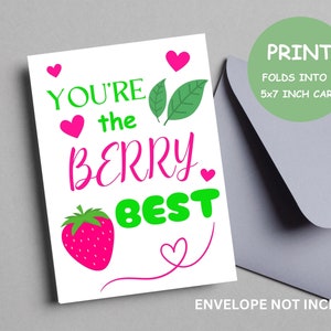 PRINTABLE You're the Berry Best Coloring Teacher Card, Thank You ...