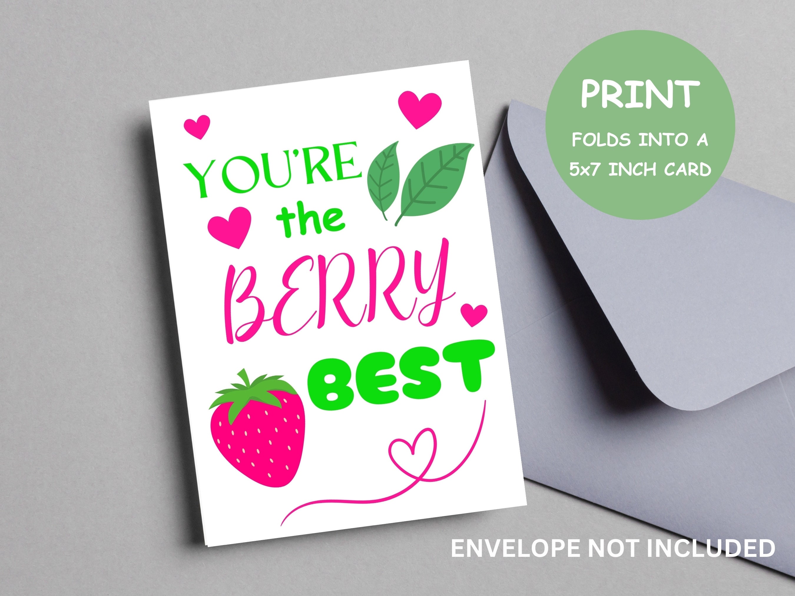 PRINTABLE You're the Berry Best Coloring Teacher Card, Thank You ...