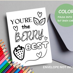 PRINTABLE You're the Berry Best Coloring Teacher Card, Thank You ...