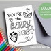 PRINTABLE You're the Berry Best Coloring Teacher Card, Thank You ...