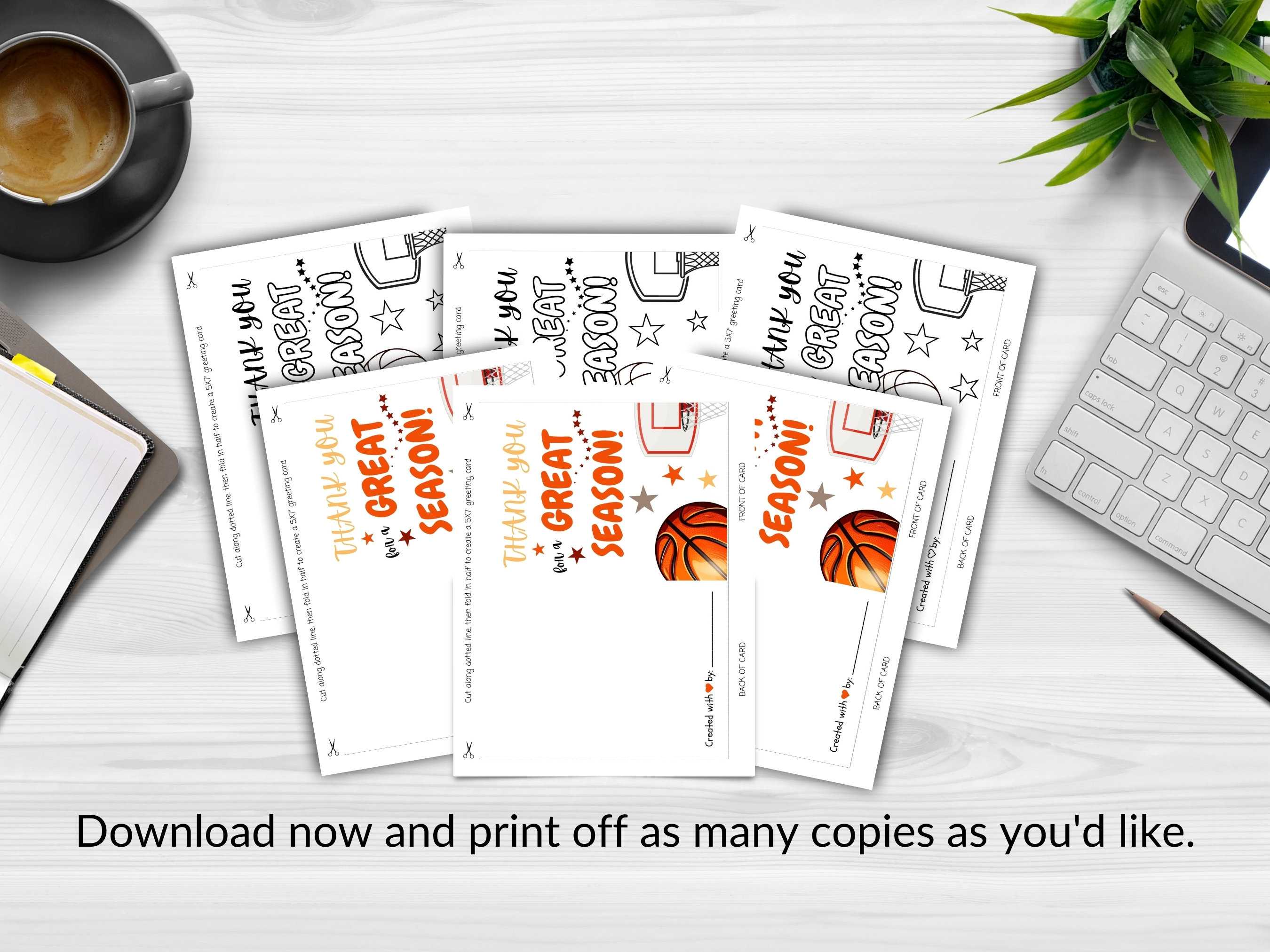 PRINTABLE Basketball Card, Coloring Coach Card, Thank You Coach, Coach ...