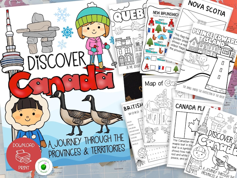 Canadian Provinces & Territories Printable | 80+ Page Kids Activity ...