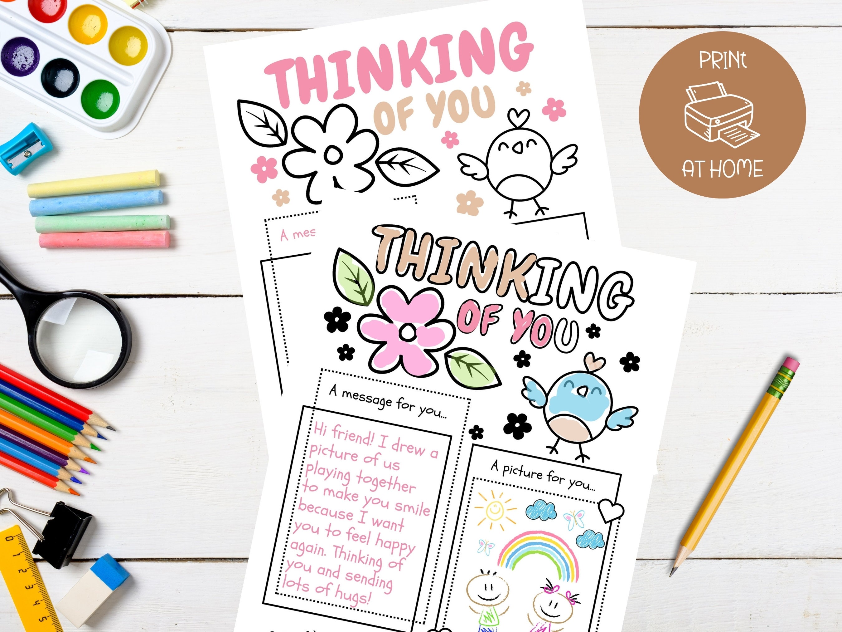 NEW Printable Thinking of You, Printable Coloring Page, Kid Coloring ...
