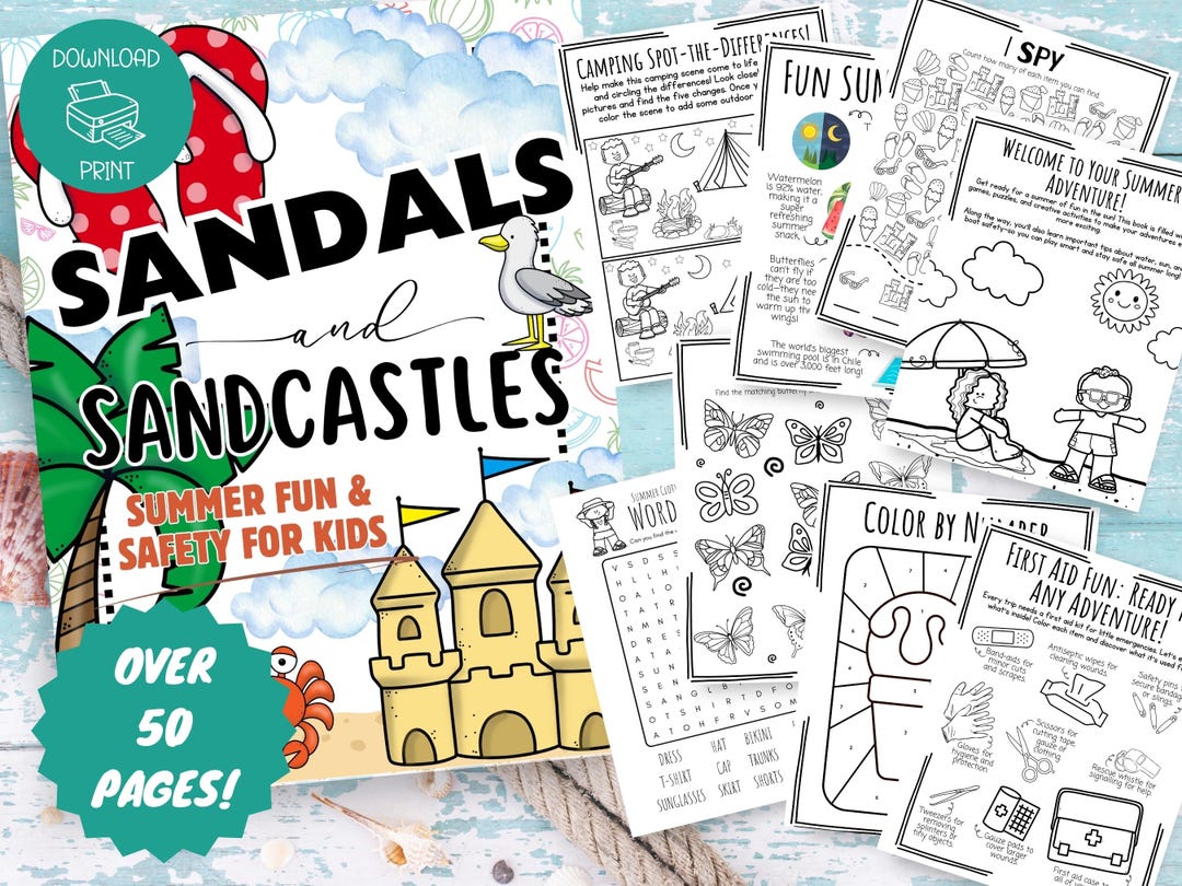 Mega Summer Activity Book for Kids – 50-page Printable PDF, Fun Games ...