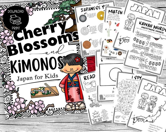 Japan Activity Printables for Kids- Japan I Spy Game, Japan Matching ...