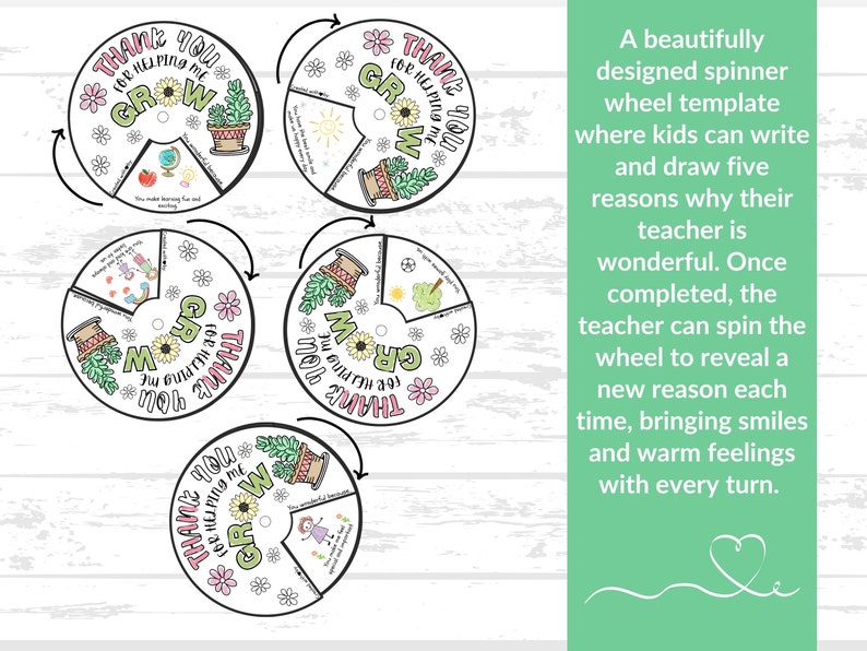 Teacher Appreciation Printable, Spinner Wheel, Teacher Appreciation ...