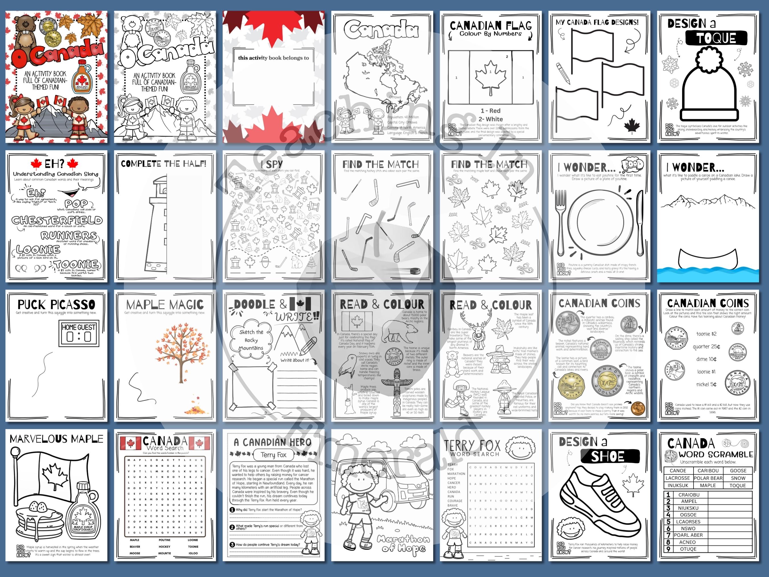 Canada Day Activity Bundle, Canada Day Printables, Canadian Worksheet ...