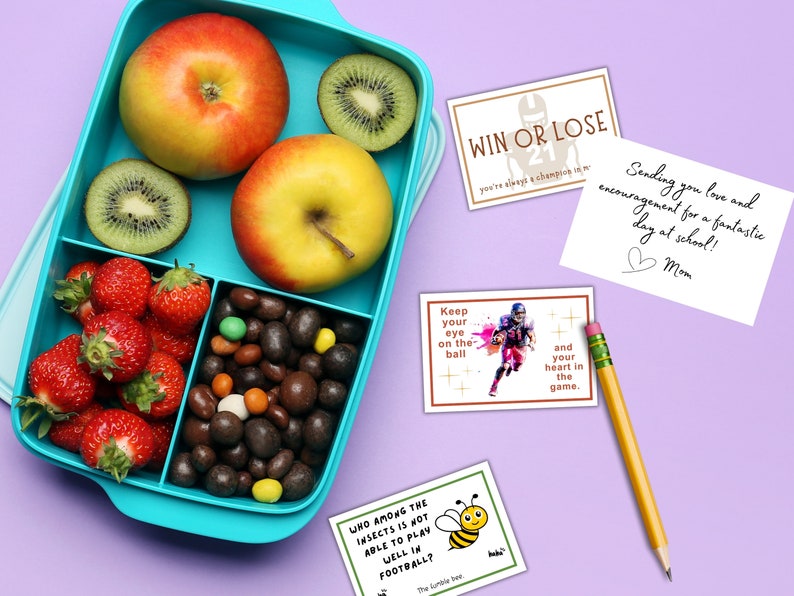 Football Lunch Box Notes for Kids, Positive Affirmations, Encouraging ...