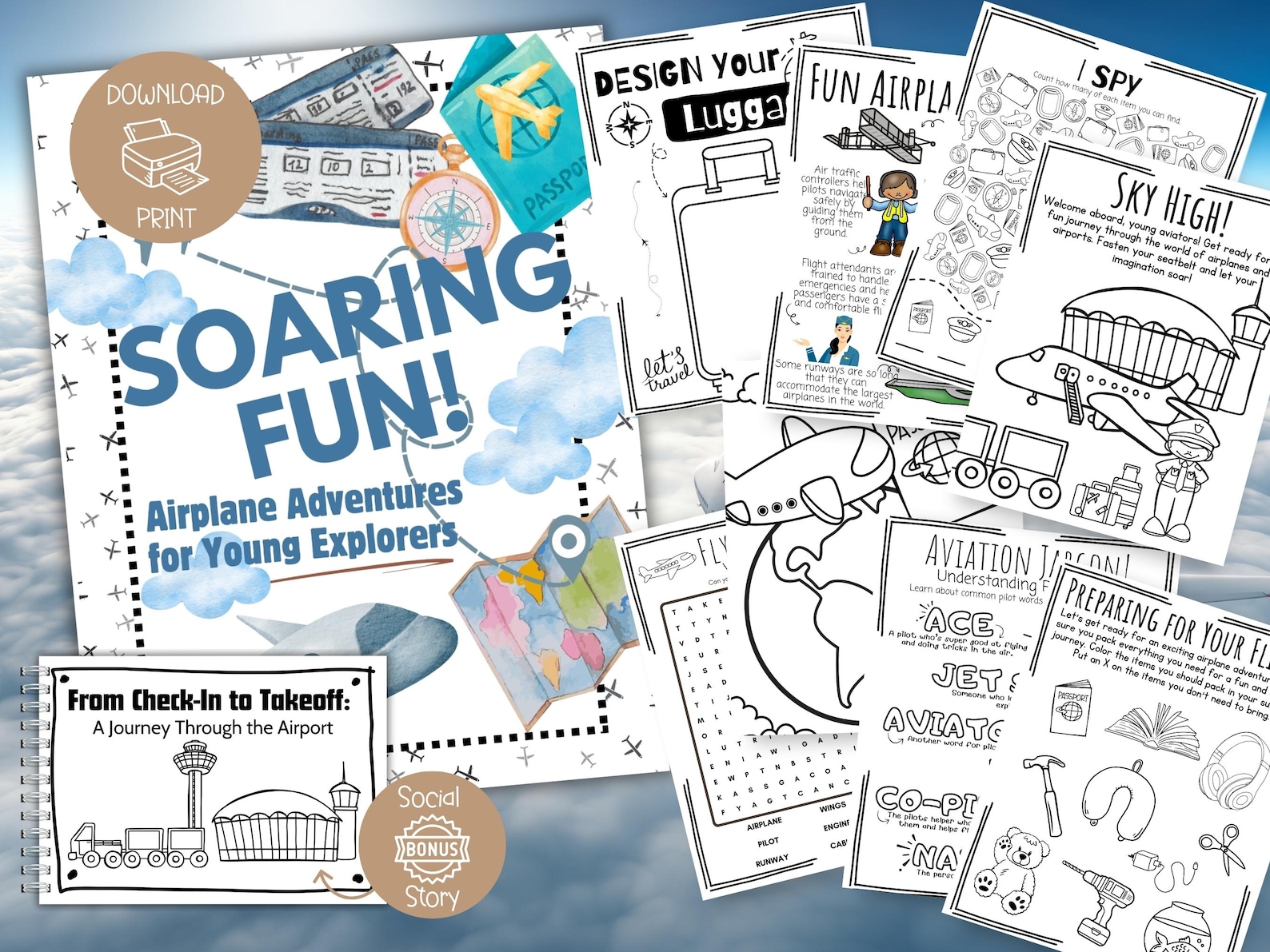 Airplane Activities for Kids, Airplane Activity Bundle, Airport Social ...