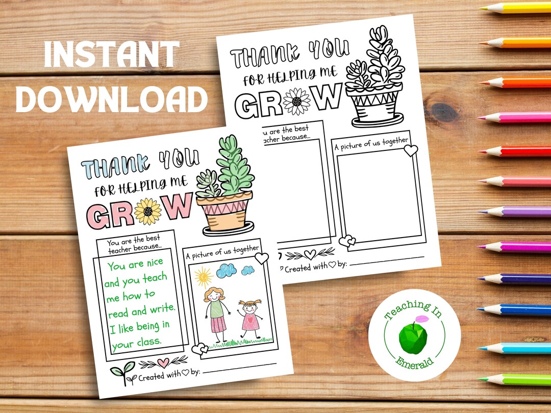 Teacher Appreciation Printable, Teacher Appreciation Week Gift, Thank ...