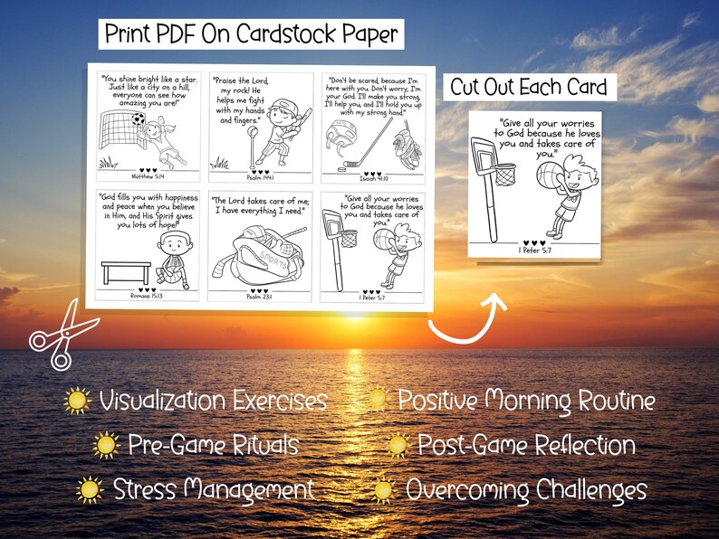 Biblical Affirmations for Kids, Bible Verse Coloring Pages, Positive ...