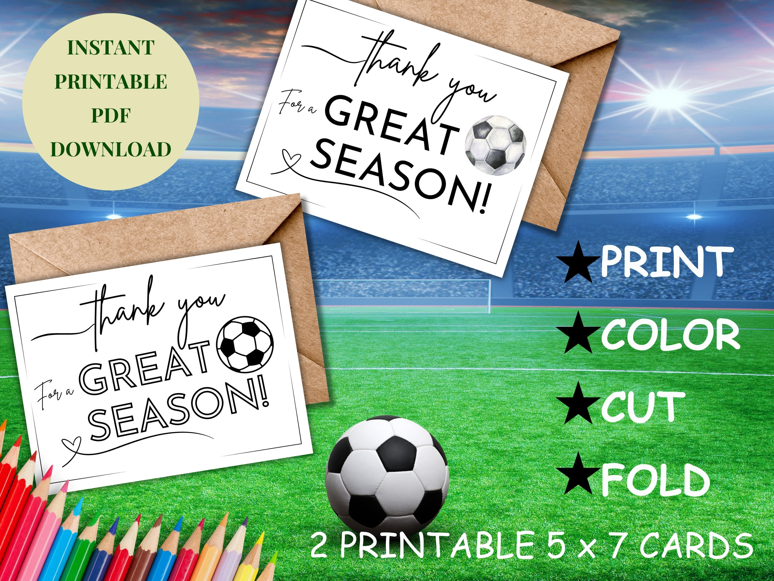PRINTABLE Soccer Card, Coloring Coach Card, Thank You Coach, Coach ...