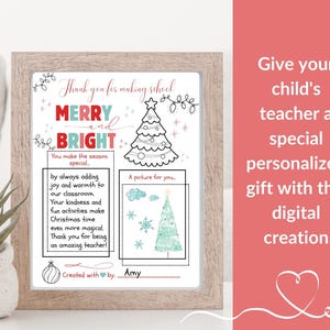 Printable Thank You for Making School Merry and Bright, Teacher ...