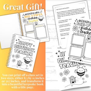 Teacher Birthday Printable, Teacher Birthday Card, Thank You Teacher ...