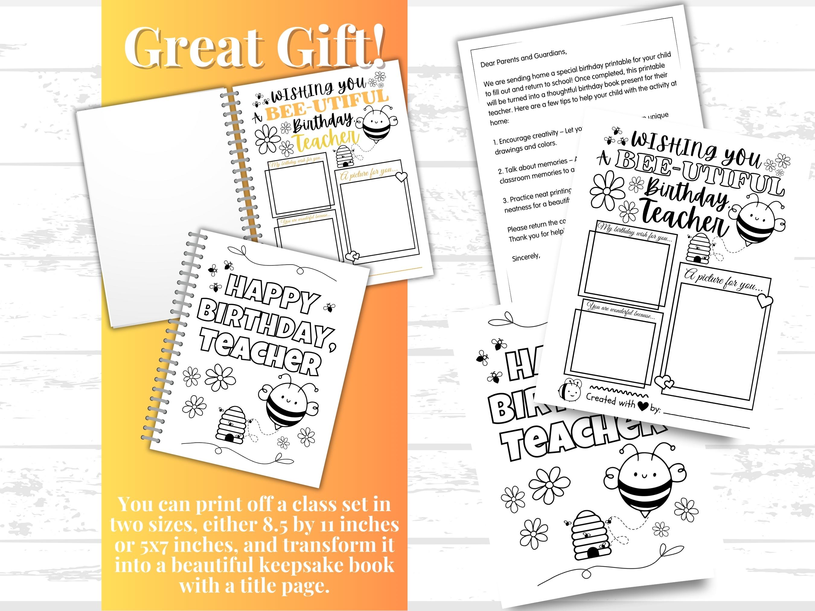 Teacher Birthday Printable, Teacher Birthday Card, Thank You Teacher ...