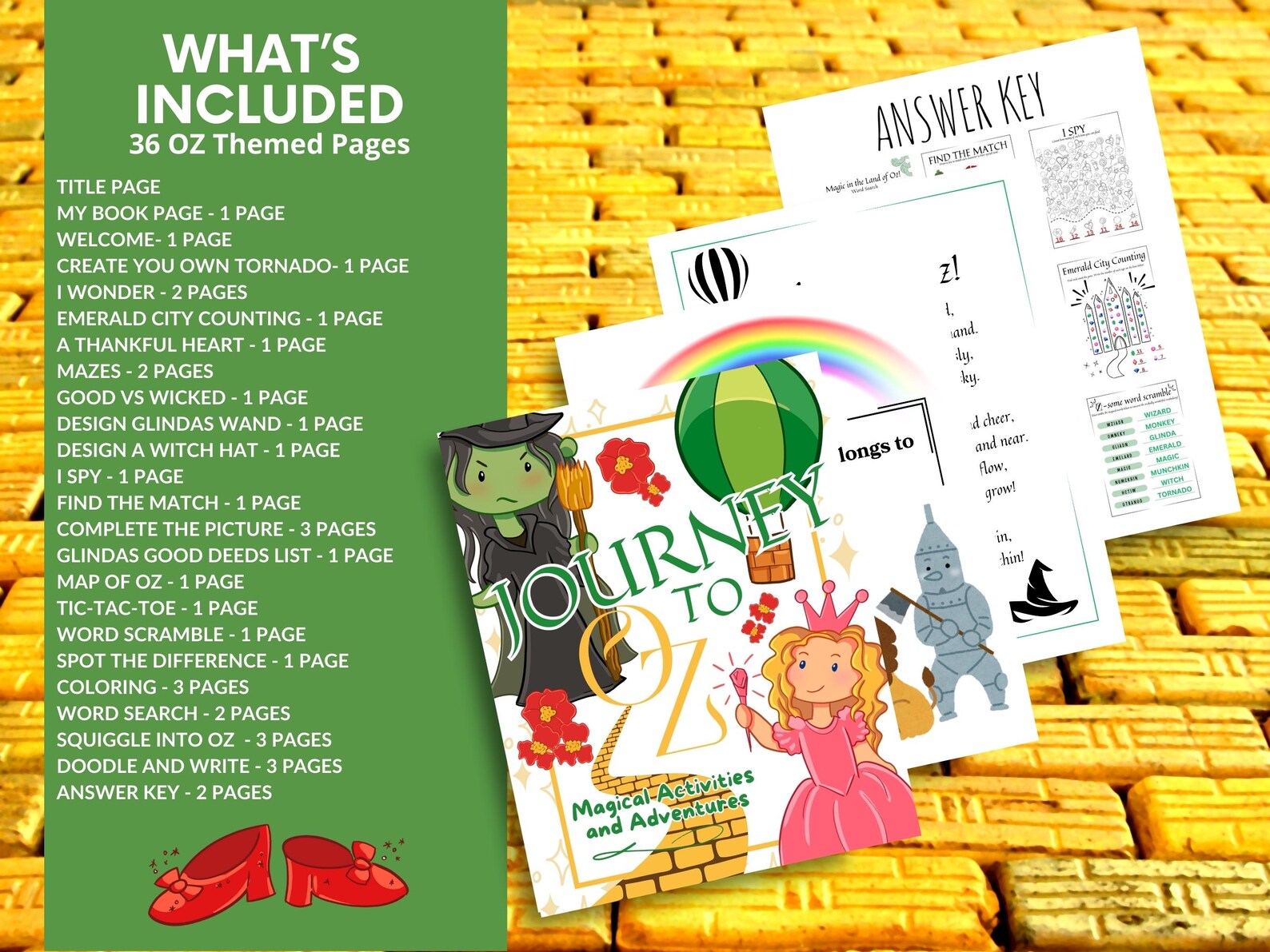 Wizard of Oz Kids Activity Book PDF, Printable Coloring Pages, Wicked ...