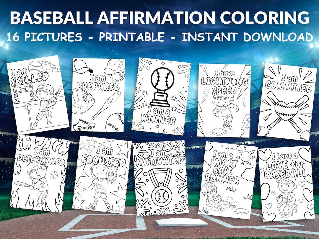 Baseball Positive Affirmation Printable Cards, Kids Affirmation Cards ...