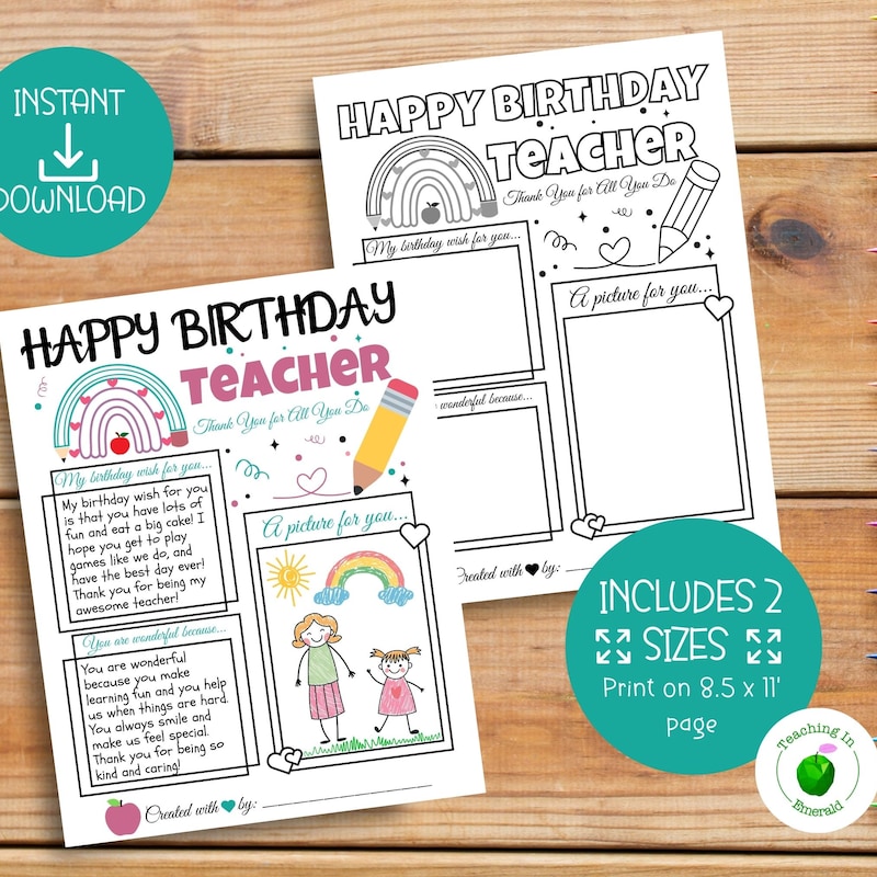 Teacher Birthday - Etsy