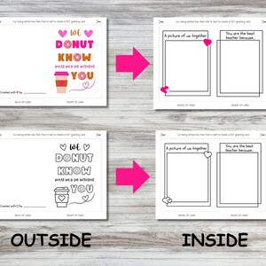 PRINTABLE Donut, Coloring Teacher Card, Thank You Teacher, Teacher ...