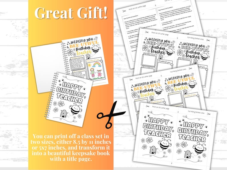 Teacher Birthday Printable, Teacher Birthday Card, Thank You Teacher ...