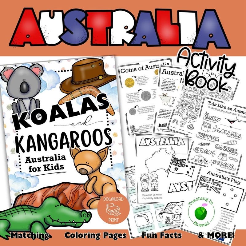 Australian Coloring Book - Etsy