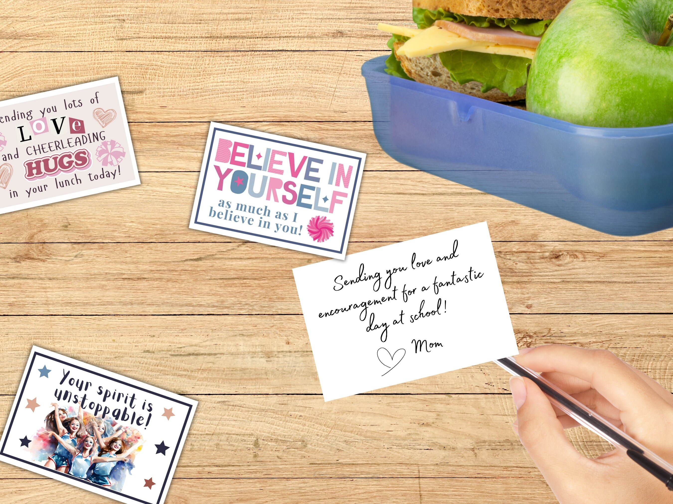Cheerleading Lunch Box Notes for Kids, Positive Affirmations ...