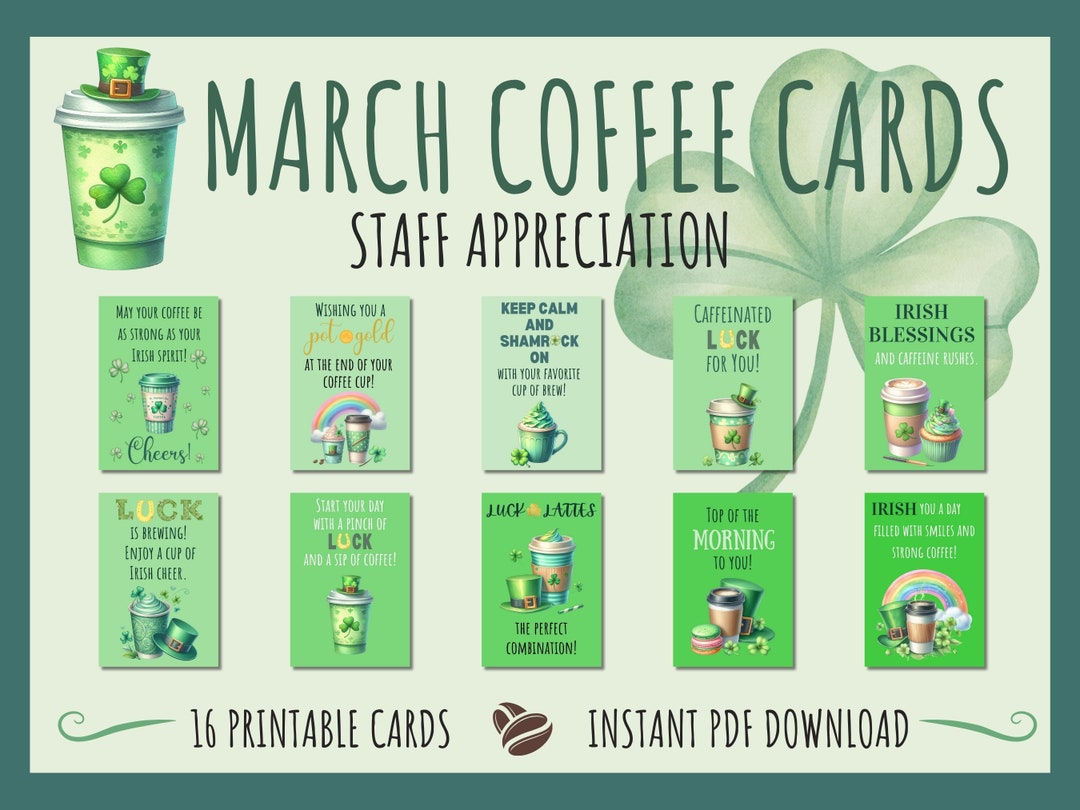 Coffee Appreciation Cards, Printable Thank You Card, Thank You Notes ...