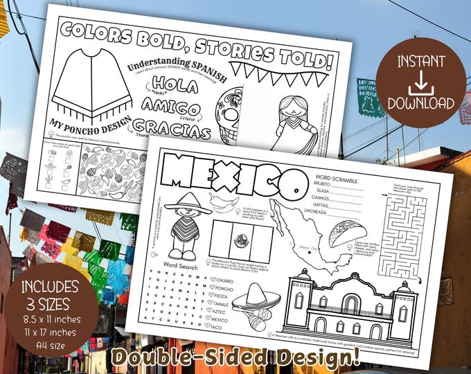 Mexico Activity Printables for Kids, Cultural Around the World Learning ...