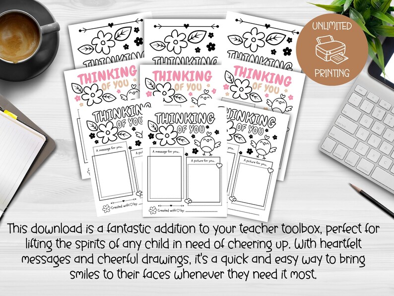 NEW Printable Thinking of You, Printable Coloring Page, Kid Coloring ...