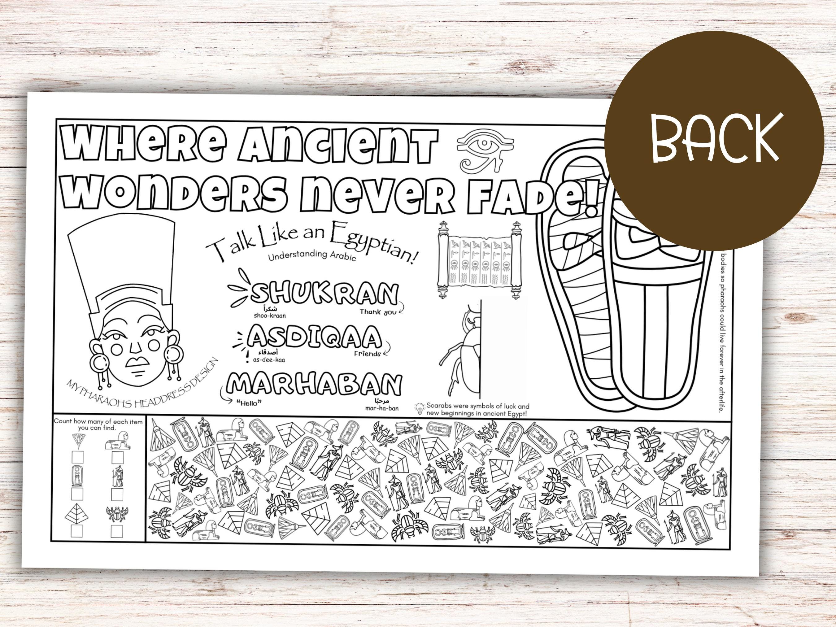 Egypt Themed Printable Activity Sheet, Placemat for Kids – Word Search ...