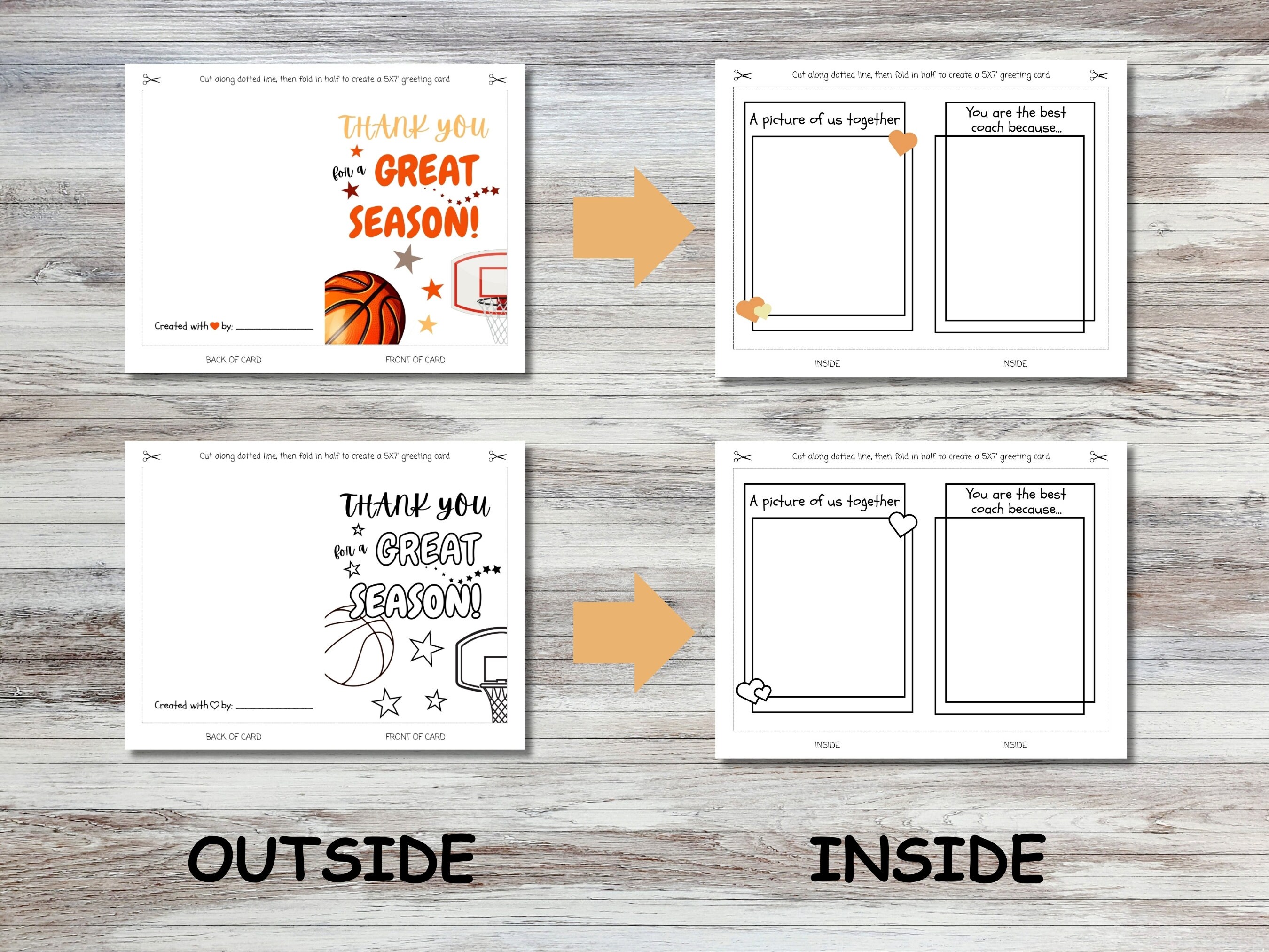 PRINTABLE Basketball Card, Coloring Coach Card, Thank You Coach, Coach ...