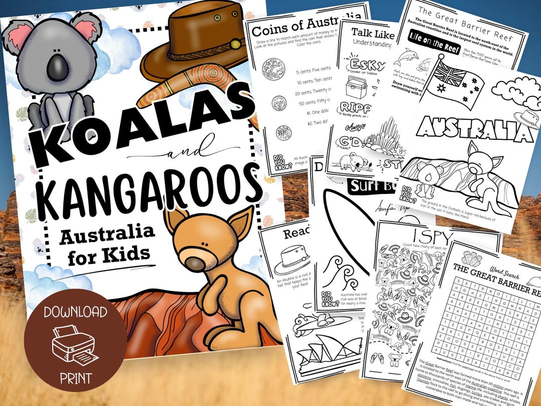 Australia for Kids, Australia Activities, Australia Coloring, Travel ...