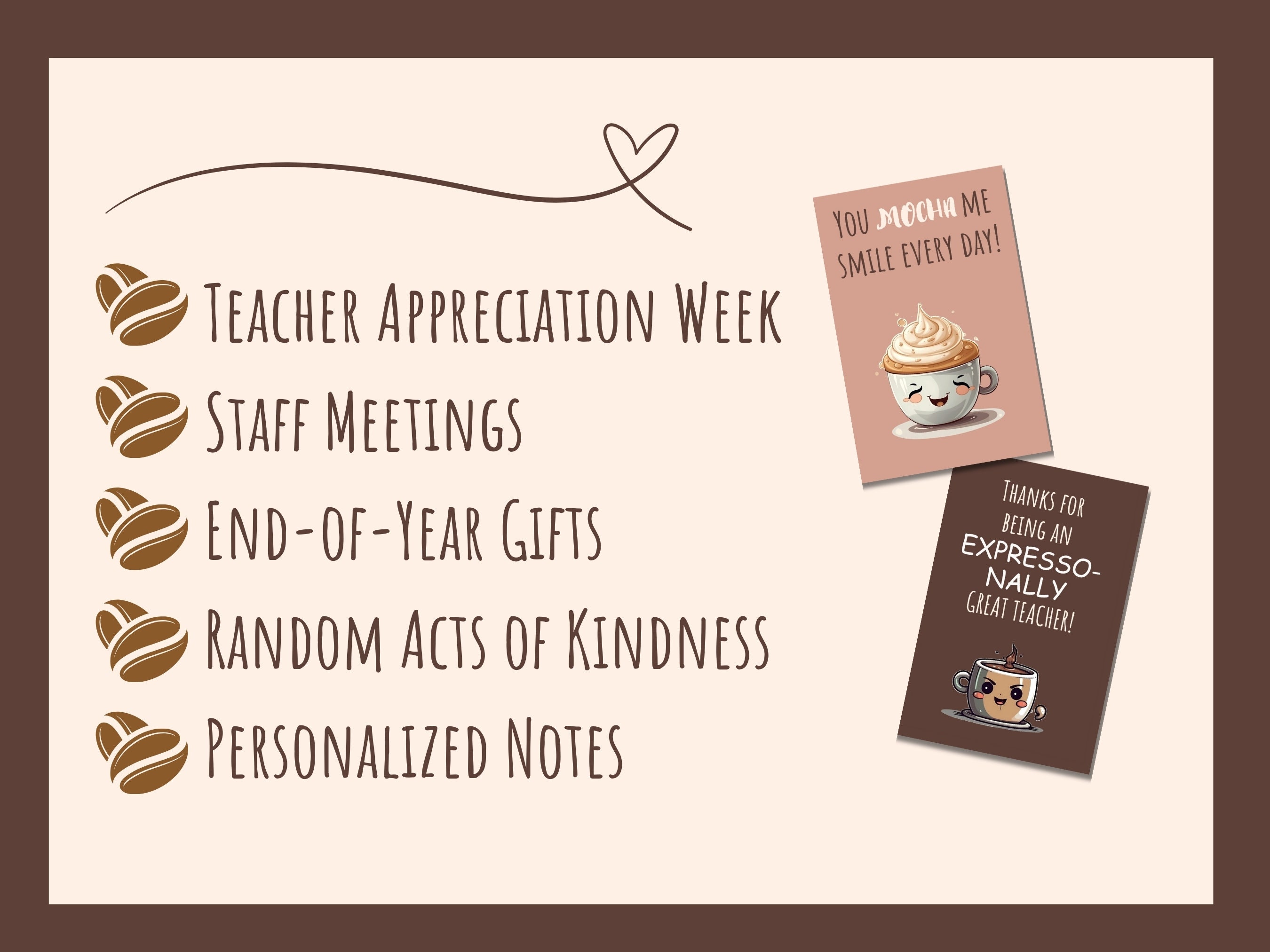Coffee Teacher Appreciation Cards, Printable Thank You Card, Thank You ...