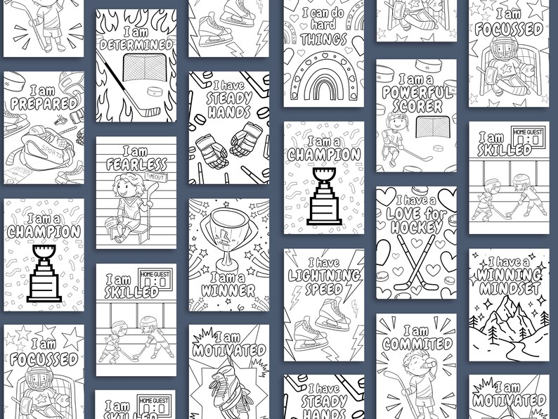 Hockey Positive Affirmation Printable Cards, Kids Affirmation Cards ...