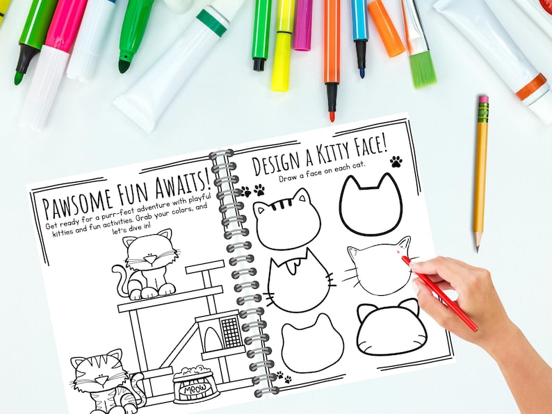 Cat Activity Bundle, Printable Activities for Kids, Cat Coloring , Fun ...