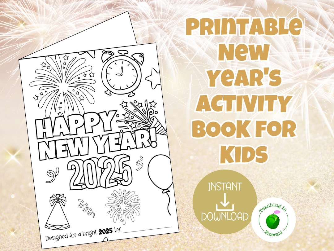 Children's Printable New Year's Activity, Printable Kids New Year's ...