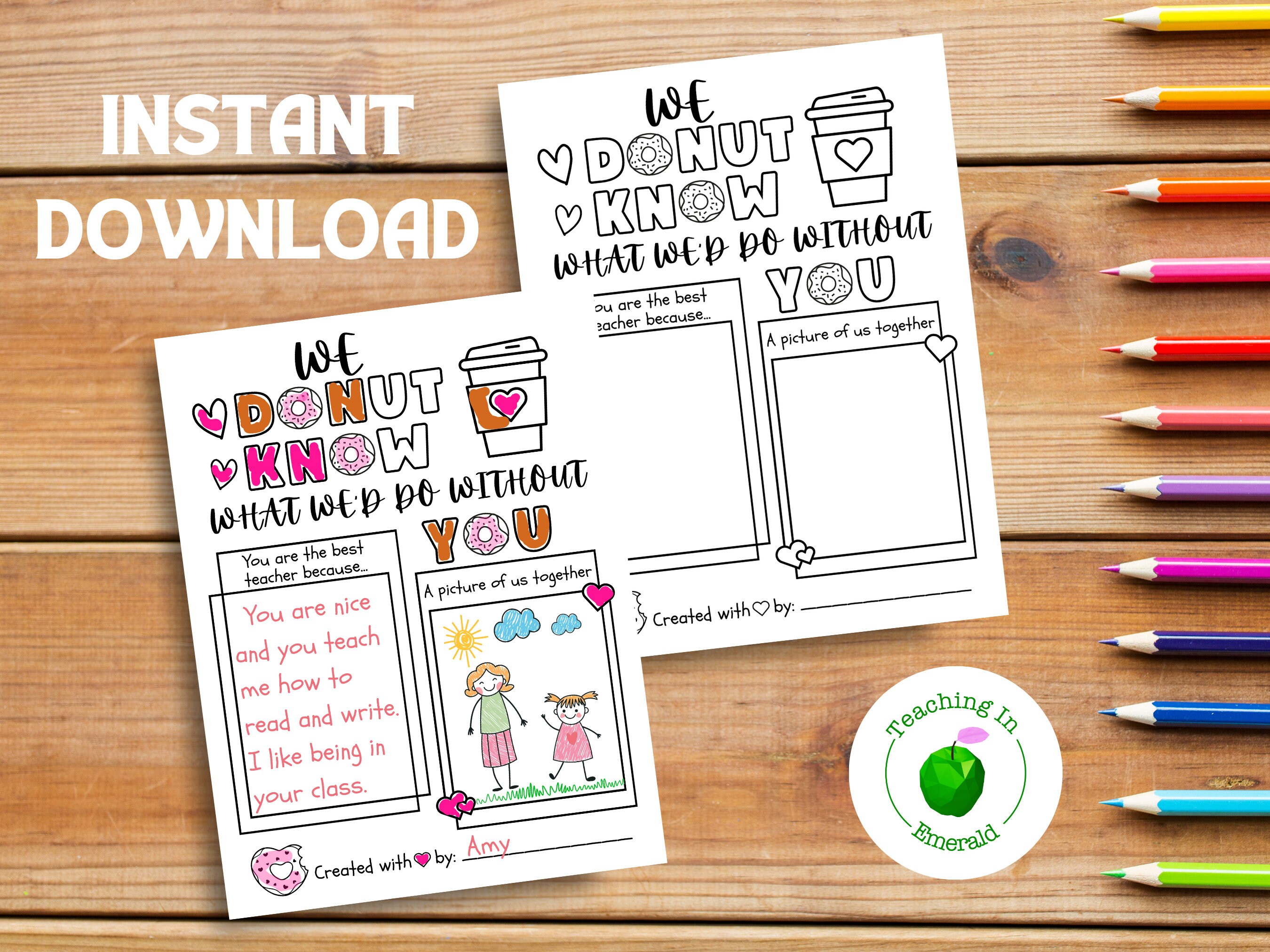 Teacher Appreciation Printable, Teacher Appreciation Week Gift, Thank ...