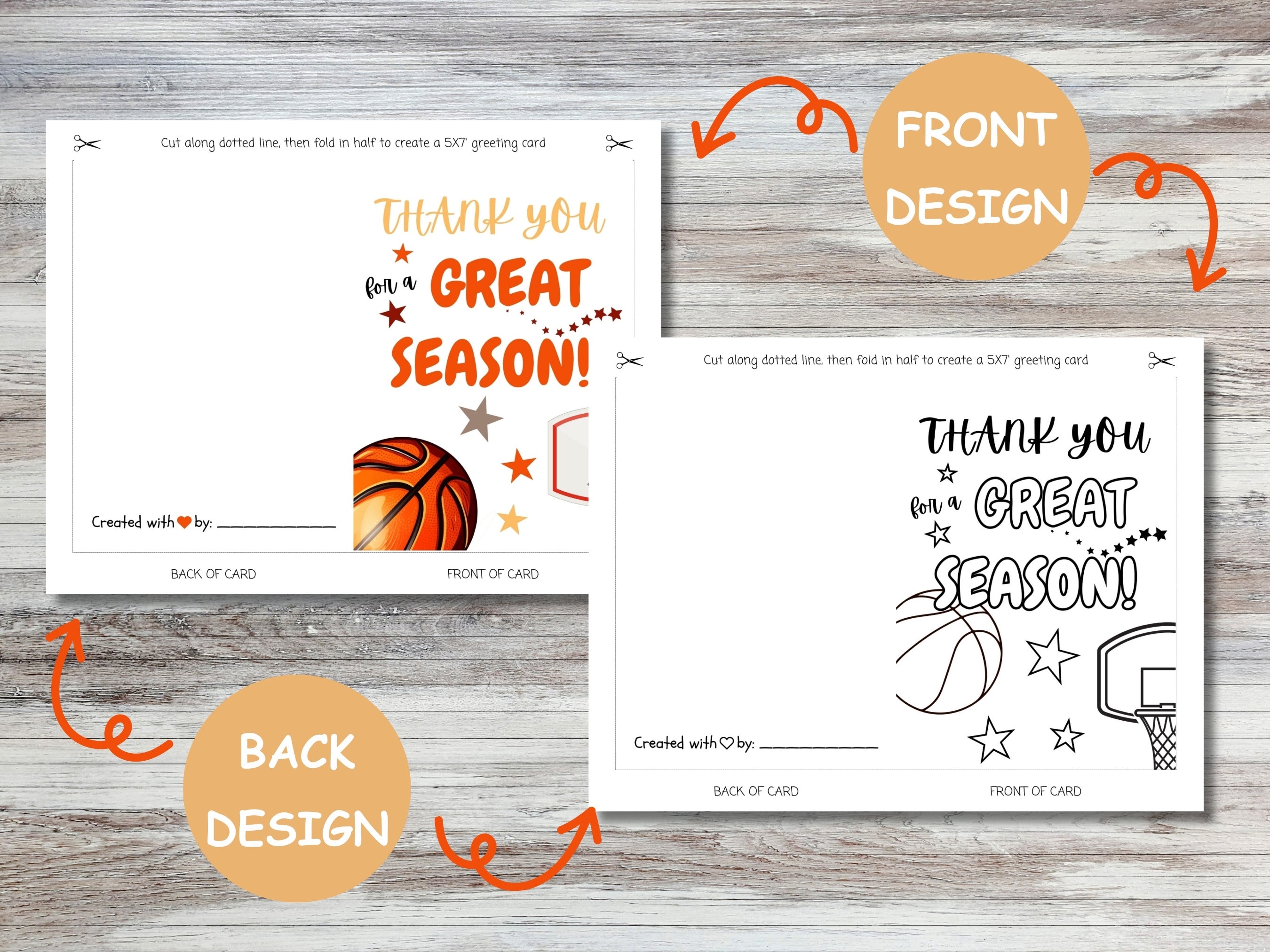 PRINTABLE Basketball Card, Coloring Coach Card, Thank You Coach, Coach ...
