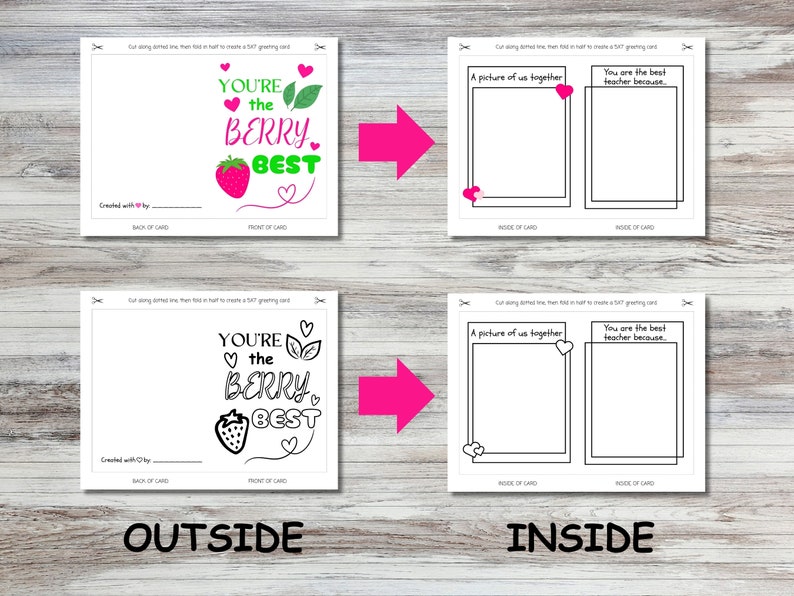 PRINTABLE You're the Berry Best Coloring Teacher Card, Thank You ...
